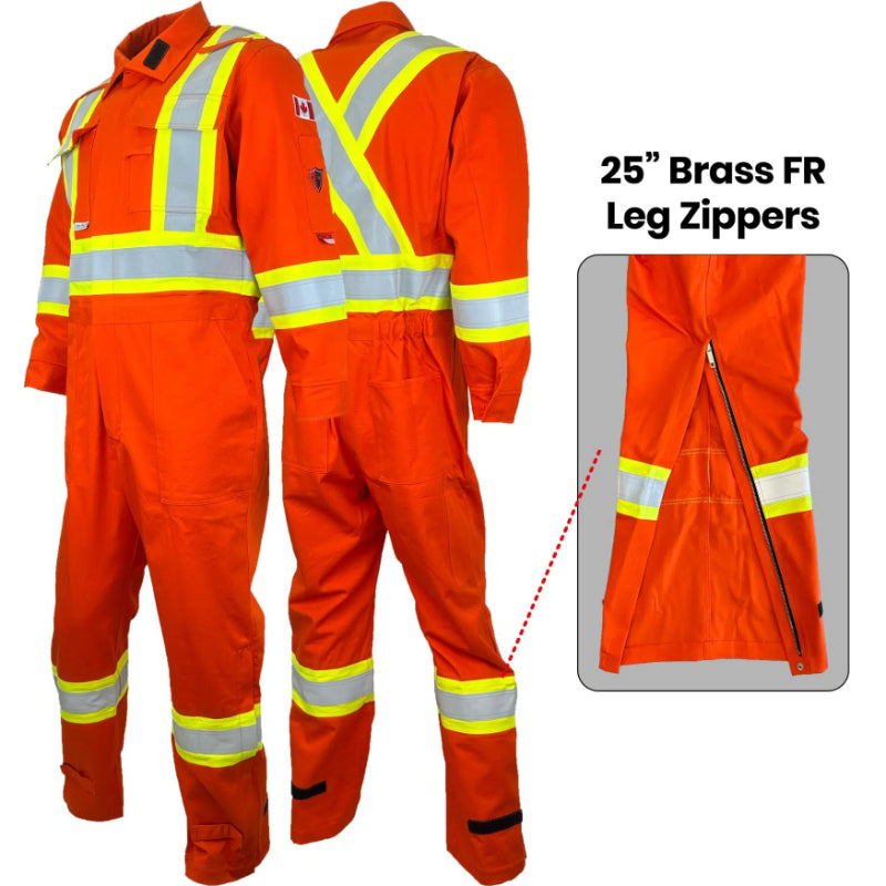 Atlas Guardian® FR / ARC Flash Hi Vis 4" Coveralls w/ Leg Zippers - 12 ...