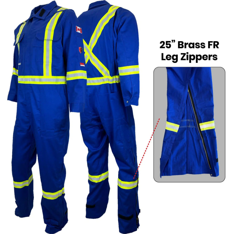 Atlas Guardian® FR / ARC Flash Hi Vis Safety Coveralls w / Plastic Leg ...