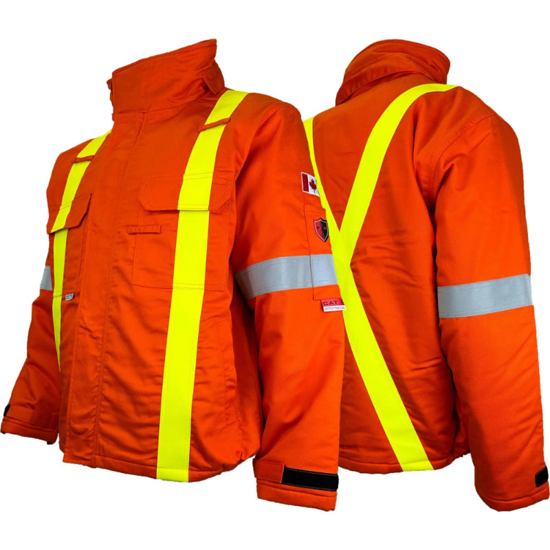 Atlas Guardian® FR-ARC OHSA Compliant Hi Vis Bomber Safety Jacket - Or ...