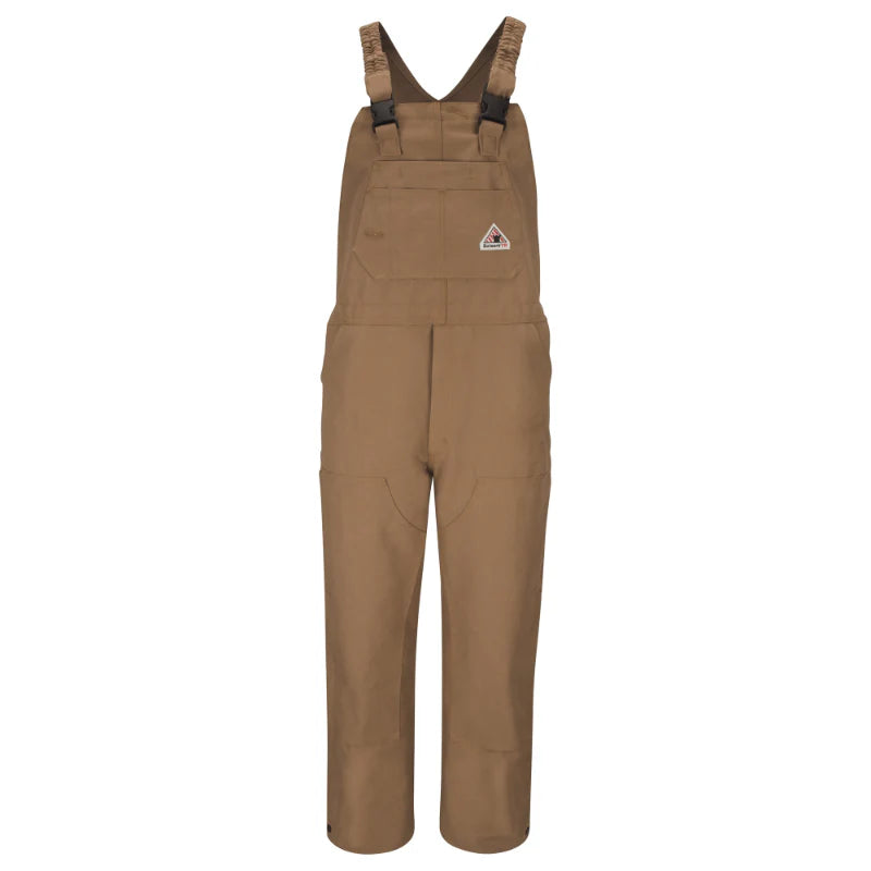 Bulwark® Men's Heavyweight FR Brown Duck Bib Overall with Knee Zip - B ...
