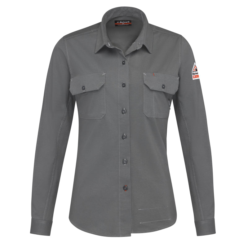 Bulwark® FR Women's Flex Knit Button Down Work Shirt - STG5 — Safety ...