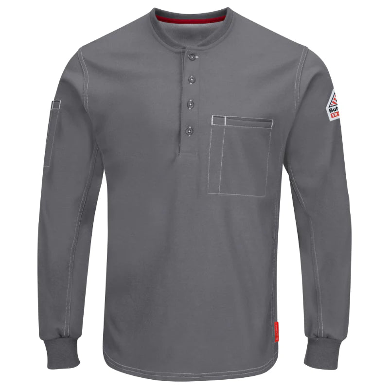 Bulwark® iQ Series® Comfort Plus Knit Men's FR Henley Shirt - QT40 ...