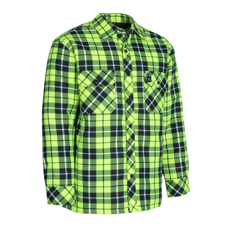 Forcefield® Hi Vis Tartan Plaid Quilt-Lined Flannel Shirt Jacket - LC5 ...