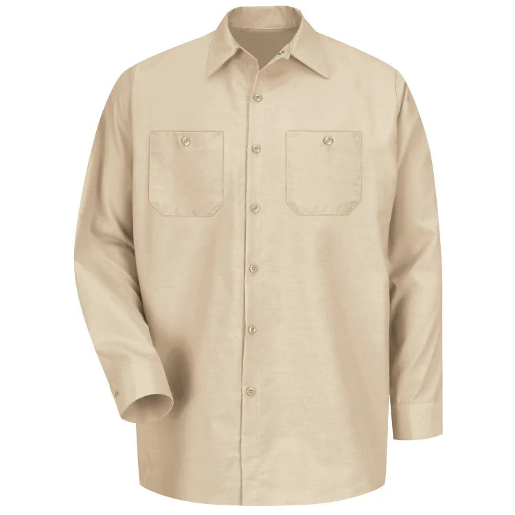 Red Kap® Men's Long Sleeve Industrial Work Shirt - Light Tan - SP14 ...