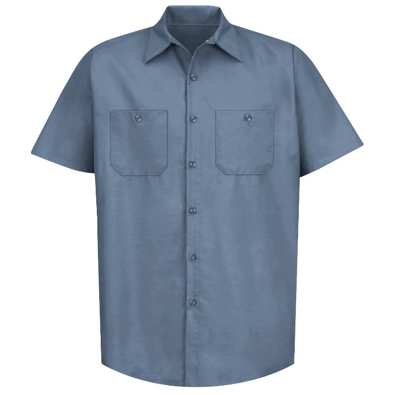 Red Kap® Men's Short Sleeve Industrial Work Shirt - Postman Blue - SP2 ...