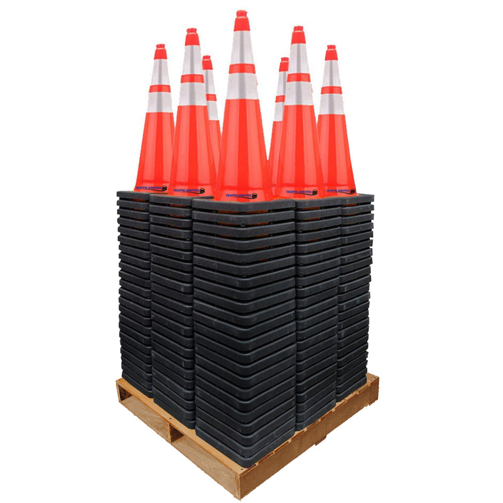 36" Traffic Safety Cone - 10 Lbs - Safety Orange Pylon - 6" + 4" Inch ...