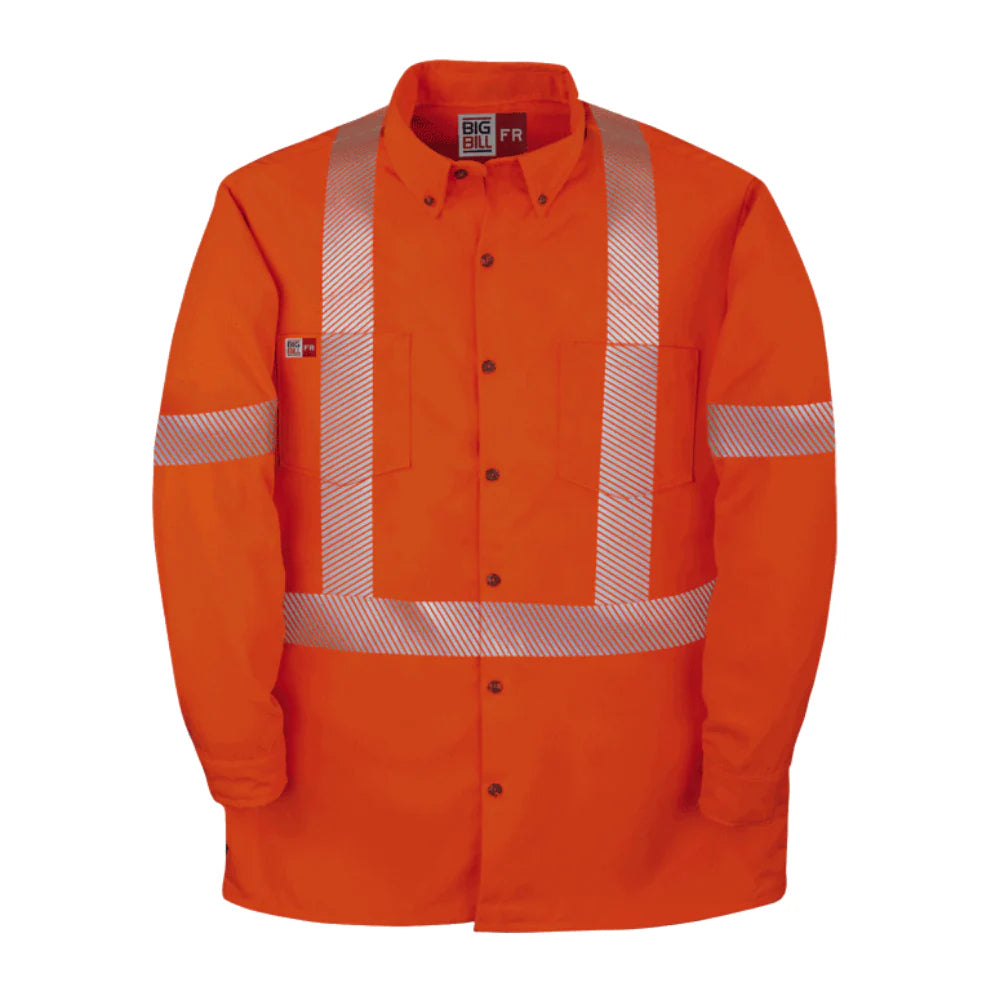 Big Bill® Hi-Vis FR Bright Orange Button-Down Shirt - ATPV 8.9 CAL/CM² ...