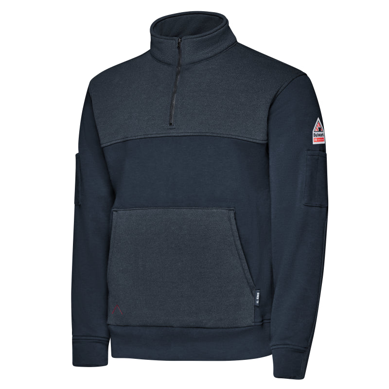 Bulwark® Flame Resistant Men's Quarter-Zip Fleece Navy - SMZ2 — Safety ...